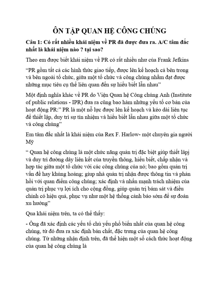 Ôn tập QHCC | PDF