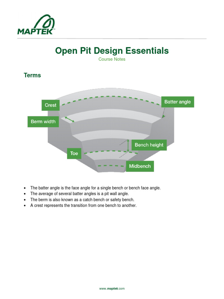 Open Pit Design Guide | PDF | Measurement | Parameter (Computer ...