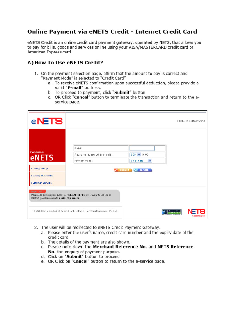 Enets Payment | PDF