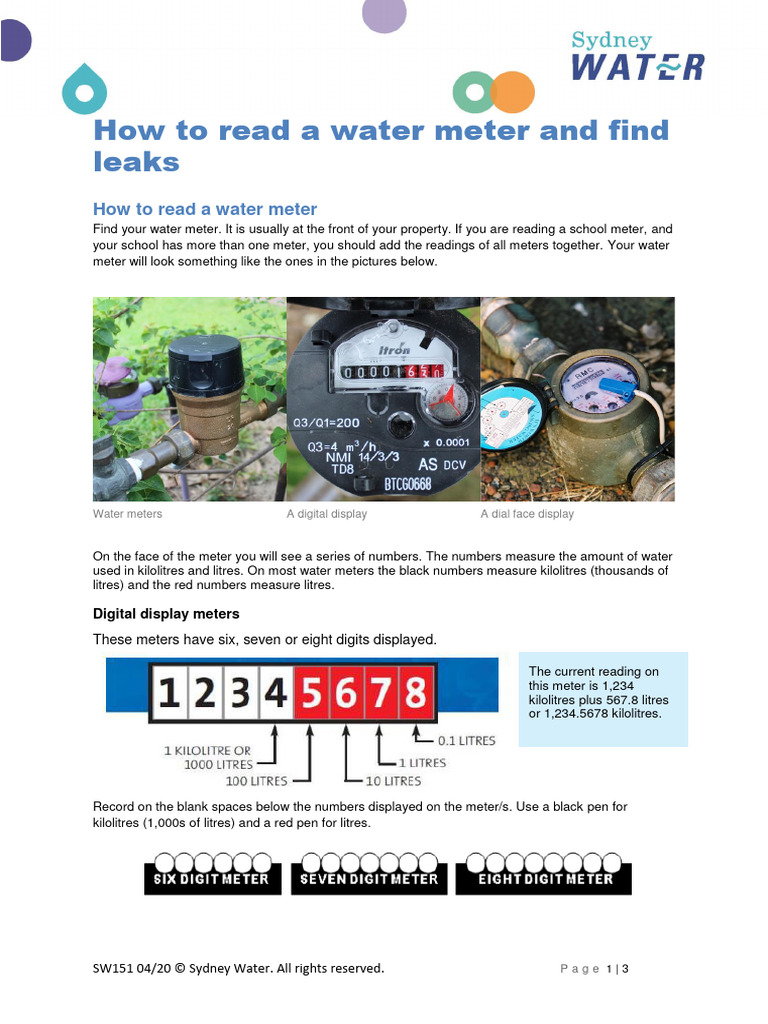 How to Read a Water Meter | PDF