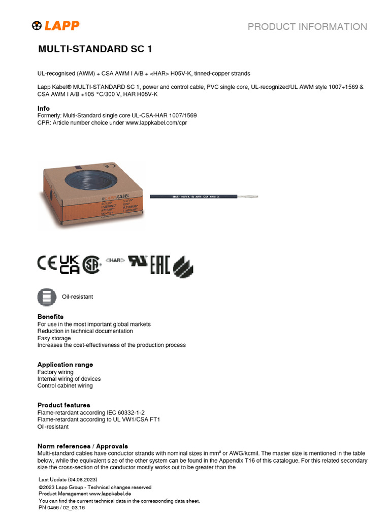 LAPP_PRO174EN | PDF | Electrical Wiring | Electrical Engineering