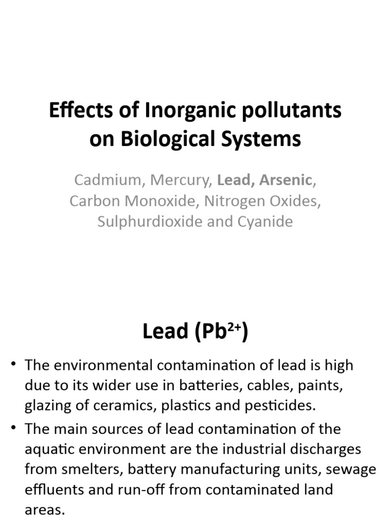 09 Effects of Inorganic Pollutants On Biological Systems | PDF ...