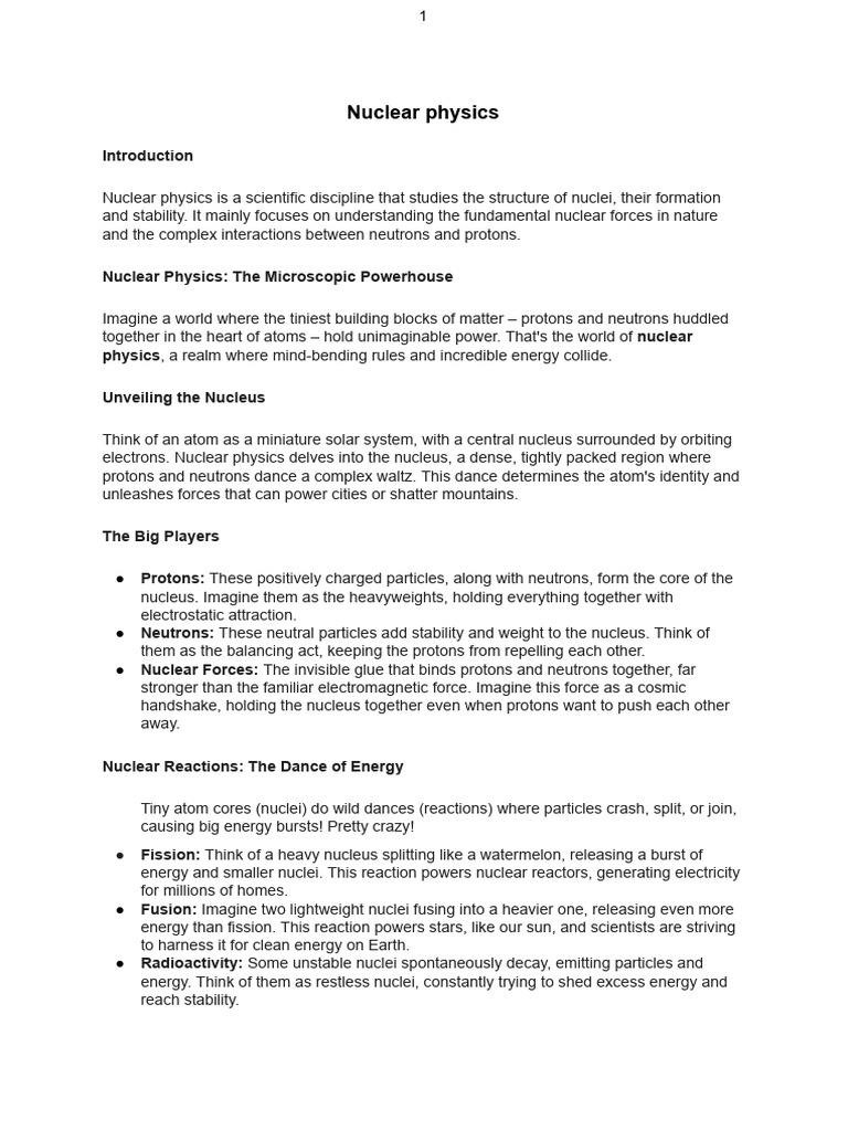 Nuclear Physics - With Simple English | PDF | Atomic Nucleus | Nuclear Physics