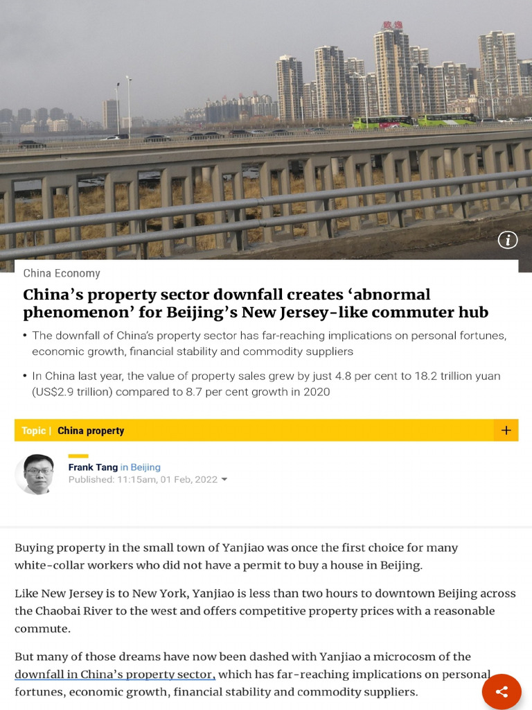 The Consequences of The Downfall of China's Property Sector | PDF