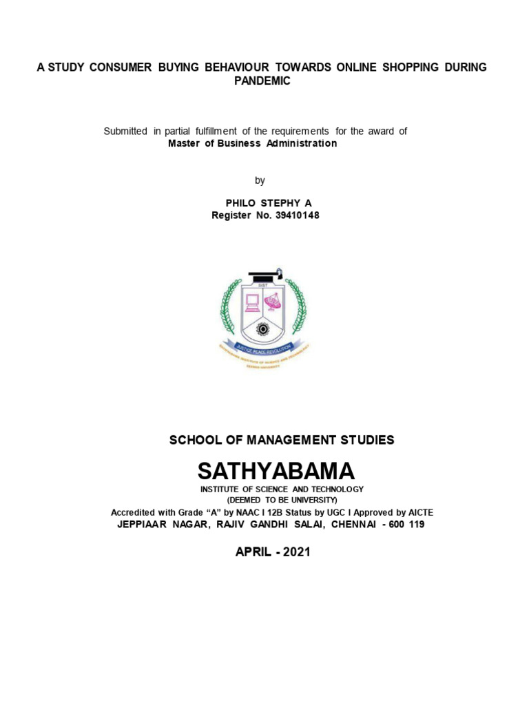 Mba Mba Batchno 145 | PDF | E Commerce | Consumer Behaviour