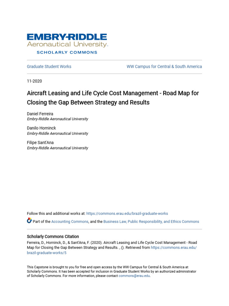 Aircraft Leasing and Life Cycle Cost Management - Road Map For CL | PDF ...