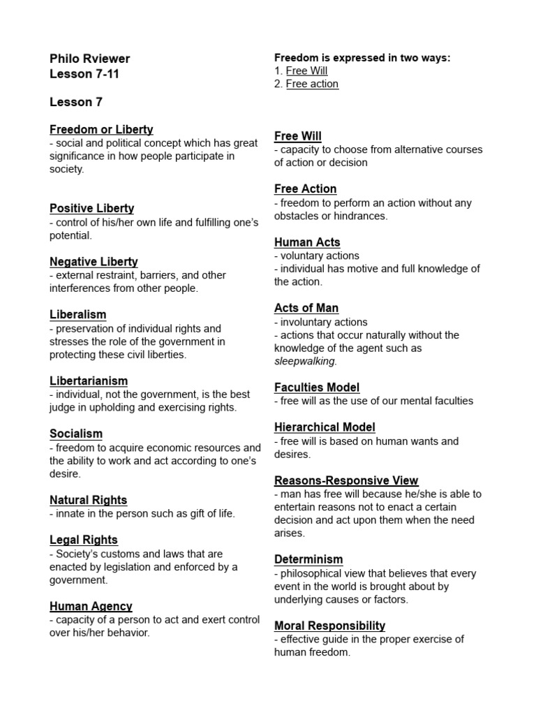 Philosophy (Grade 12) | PDF | Happiness | Free Will