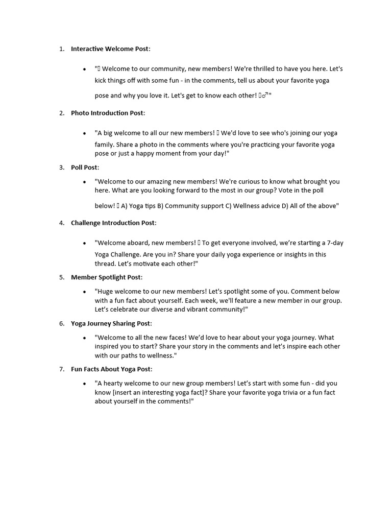 Interactive Welcome Post | PDF