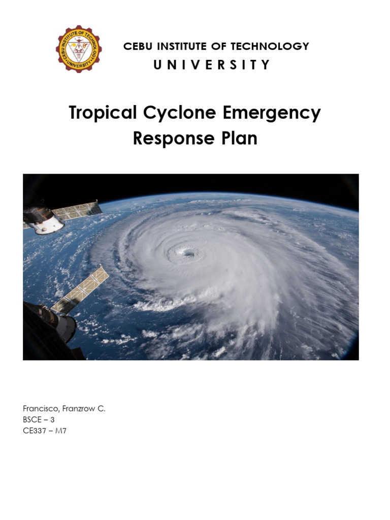 Tropical Cyclone Emergency Response Plan | PDF | Tropical Cyclones | Emergency