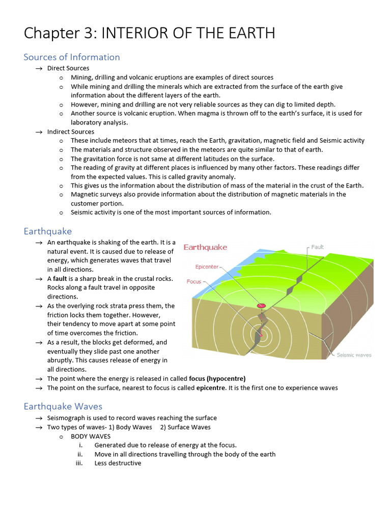 Interior of The Earth | PDF | Earthquakes | Magma