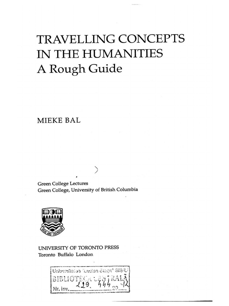 Traveling Concepts In The Humanities A Rough Guide By Mieke Bal PDF