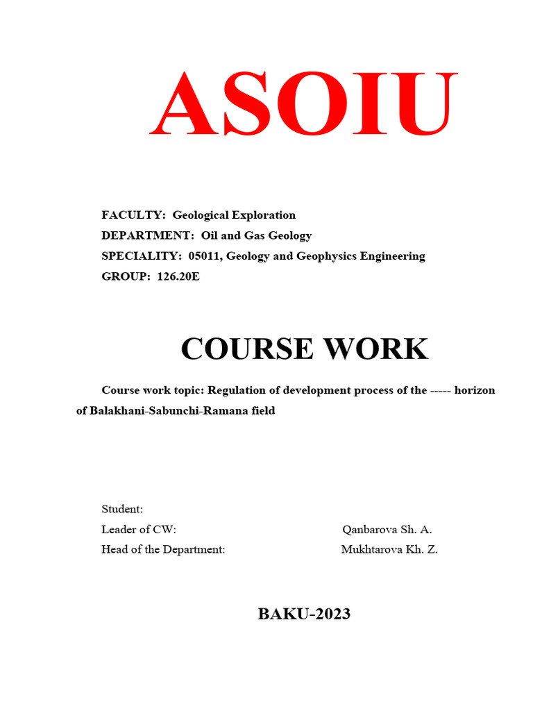 Course Work Example | PDF | Petroleum Reservoir | Petroleum