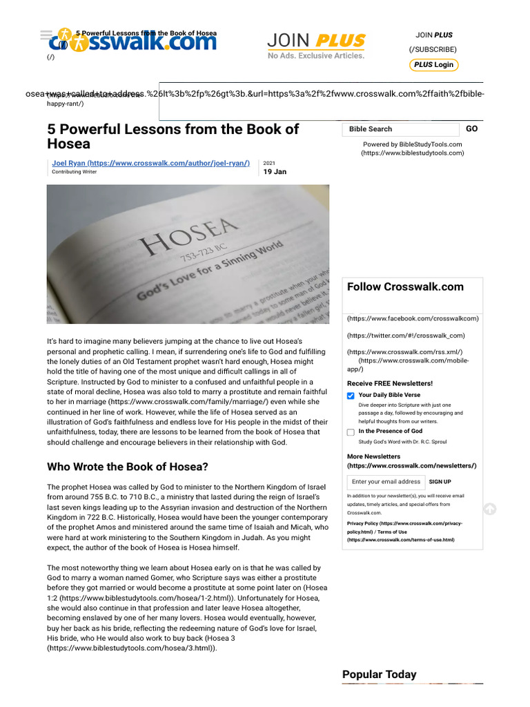 Book of Hosea - Summary, Commentary, and Life Lessons | PDF | Hosea ...