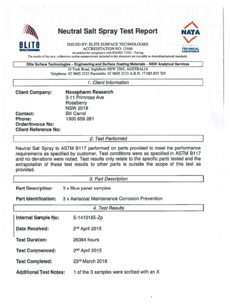 Salt Spray Test | PDF