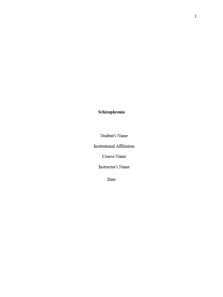 Schizophrenia - Edited 3 | PDF | Science & Mathematics