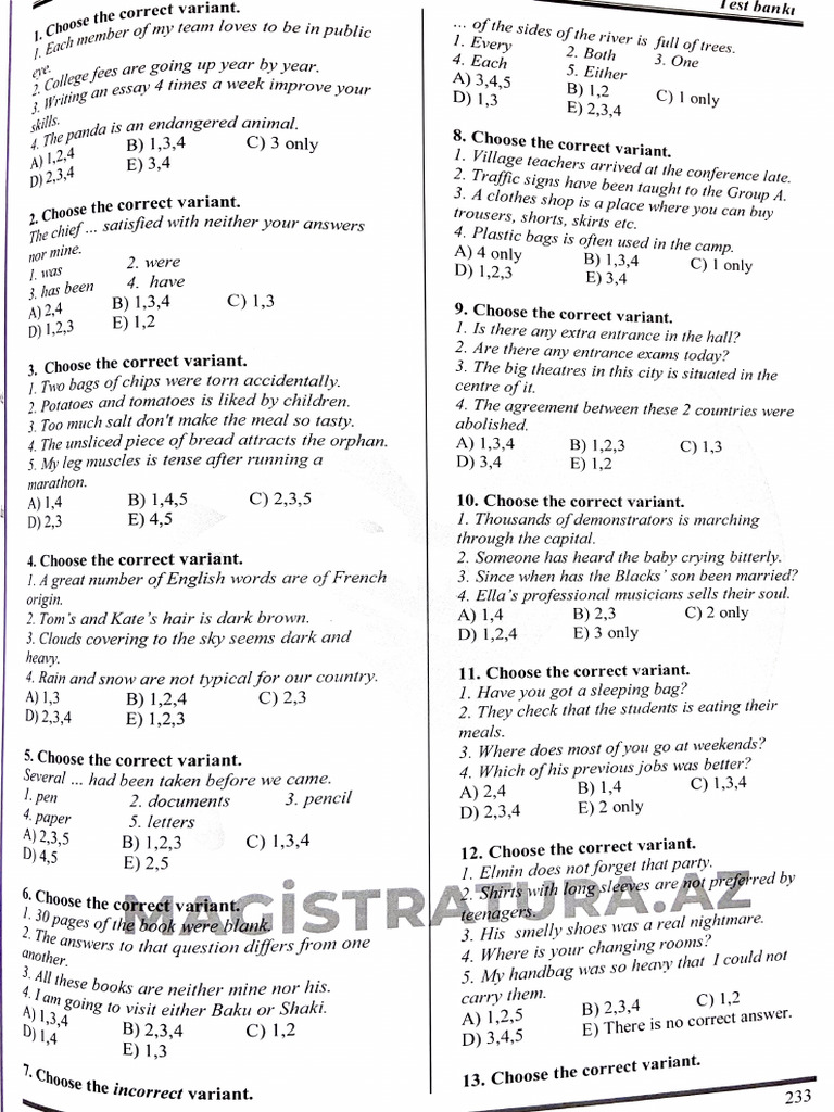 Test, Subject Verb | PDF
