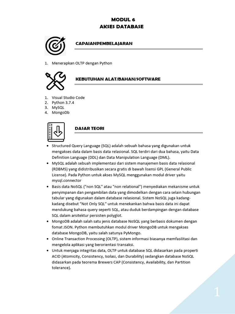 Modul 06 Akses Database | PDF | Komputer