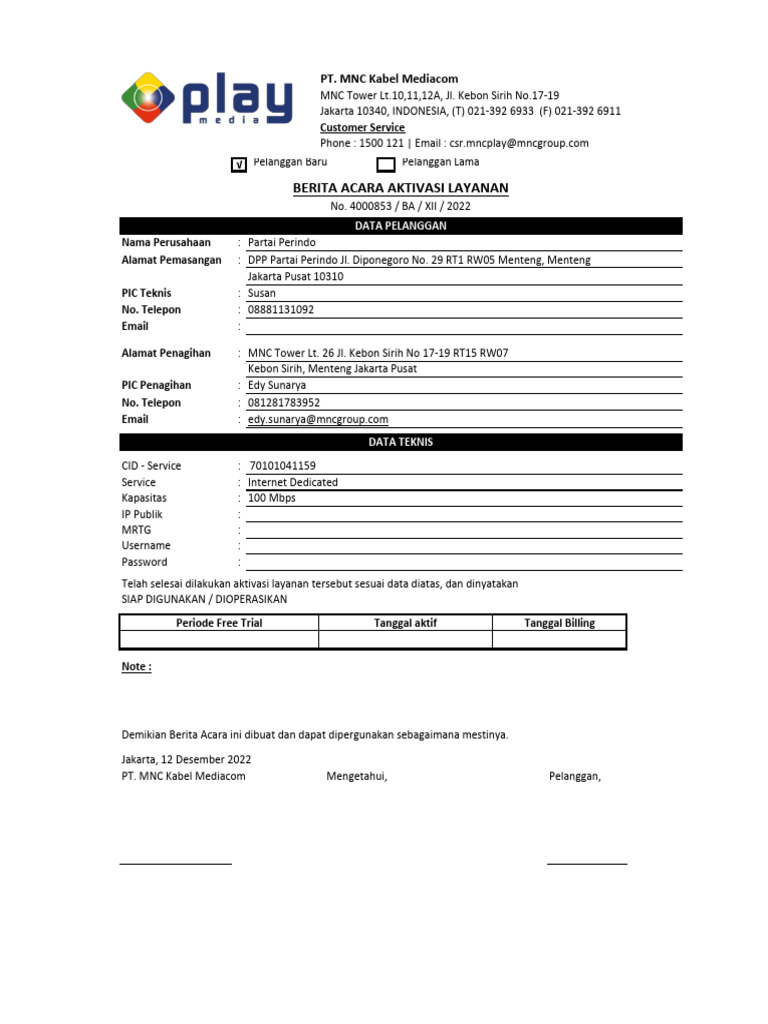 BA Partai Perindo. | PDF