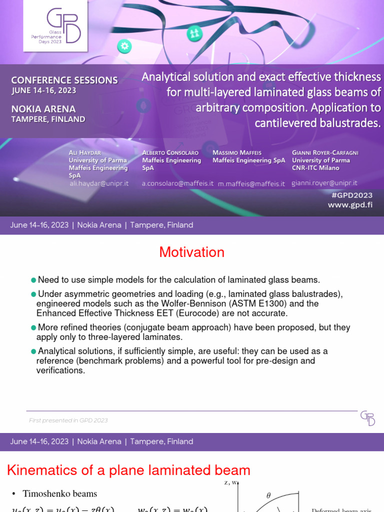 Analytical Solution and Exact Effective Thickness For Multi Layered Laminated Glass Beams of ...