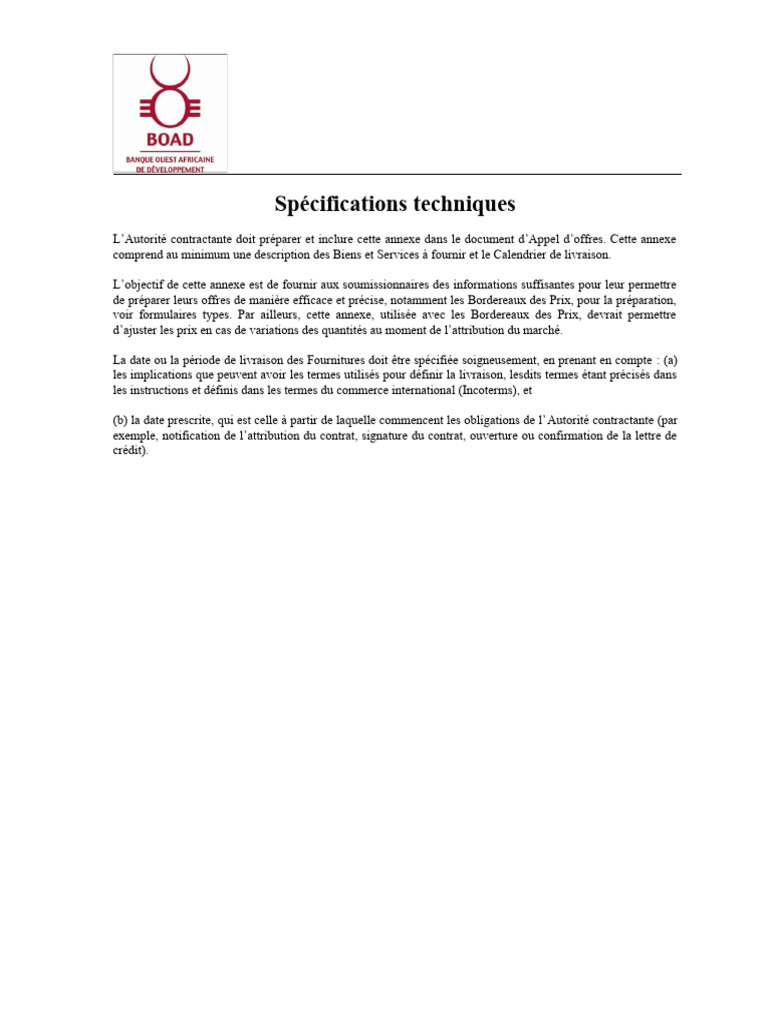 Annexe C.2.b Specification TechniqueOffre Technique AC | PDF