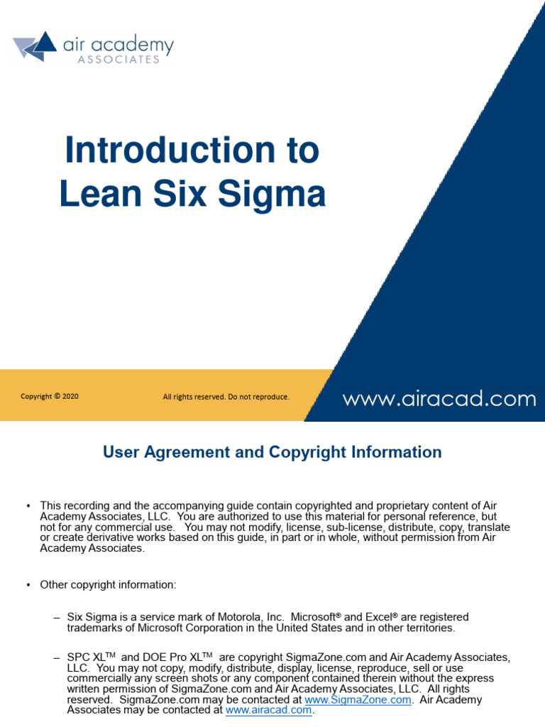 00 Introduction-to-Lean-Six-Sigma | PDF