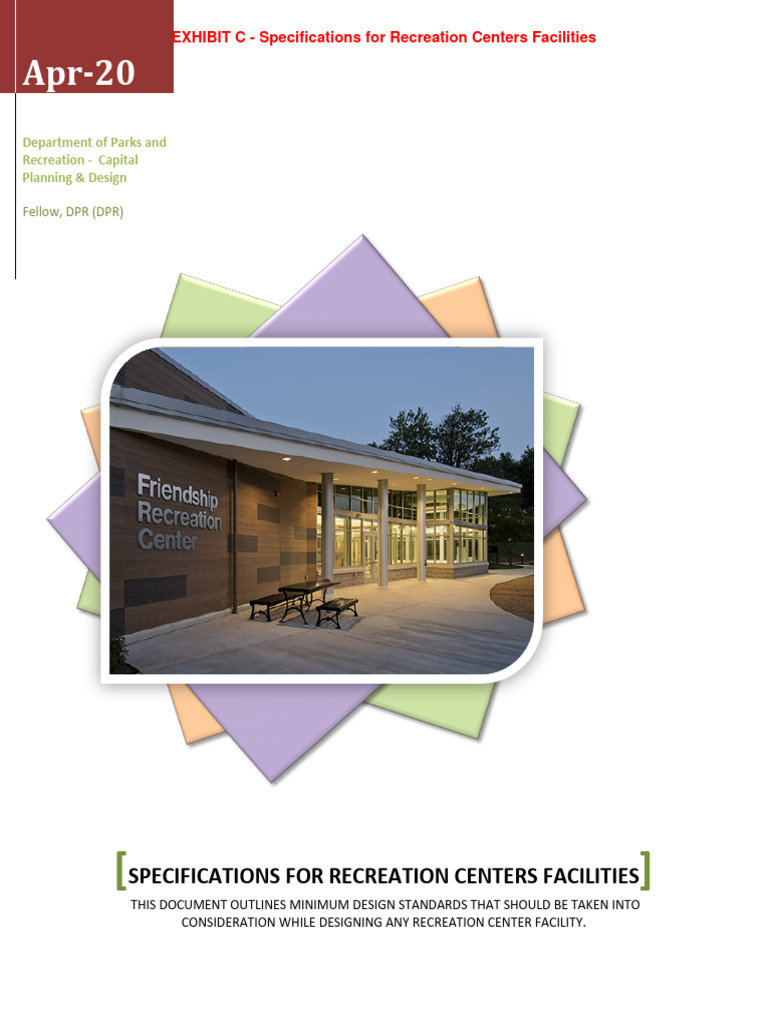 Attachment A3 - Specifications For Recreation Center Facilities | PDF
