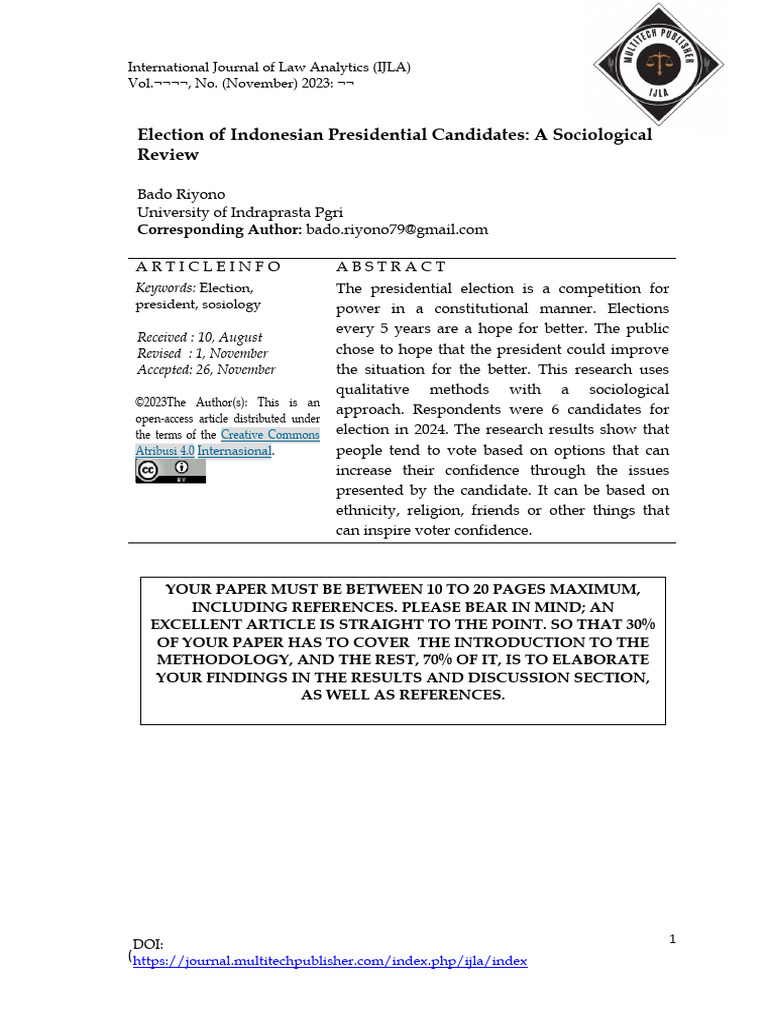 Bado Riyono Artikel - Bhs Inggris | PDF | Sociology | Elections