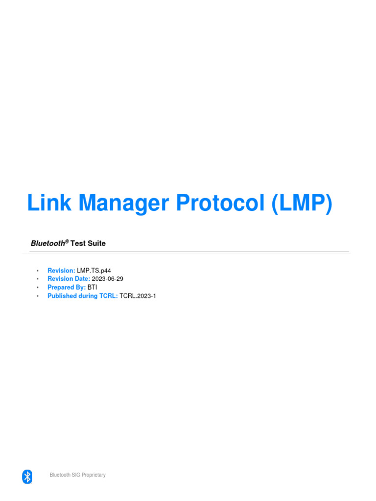 LMP TS p44 | PDF | Bluetooth | Computing