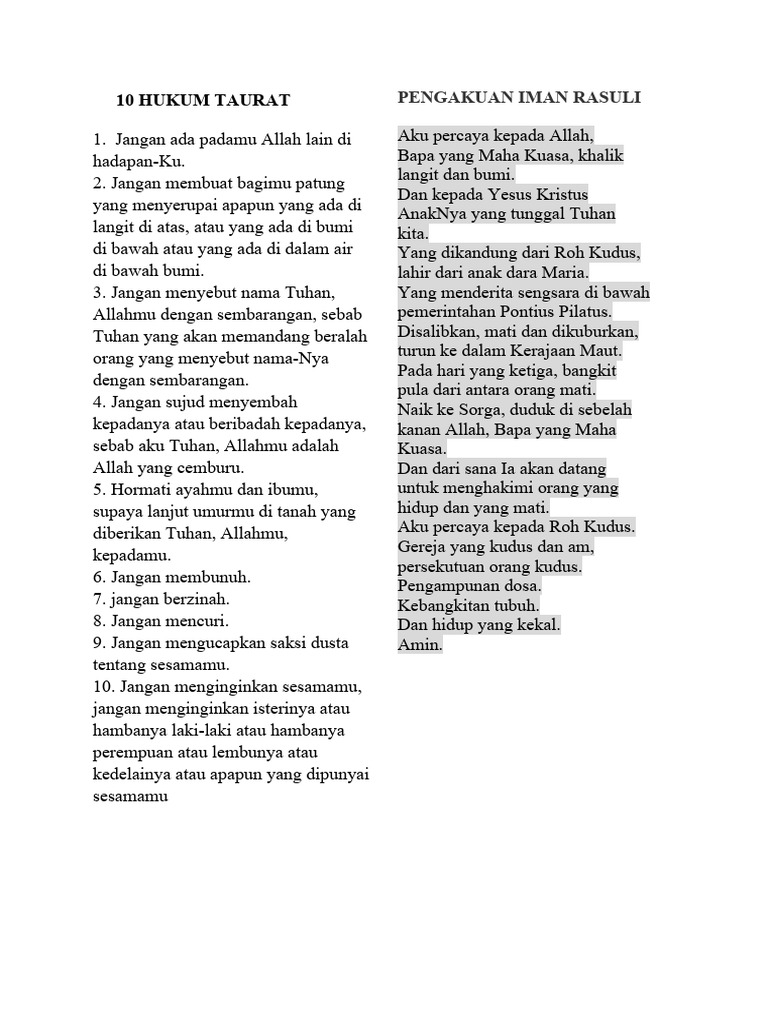 10 Hukum Taurat Samaria Batubara | PDF | Hukum