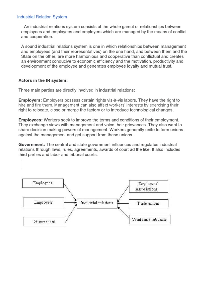 Industrial Relation System | PDF | Industrial Relations | Employment