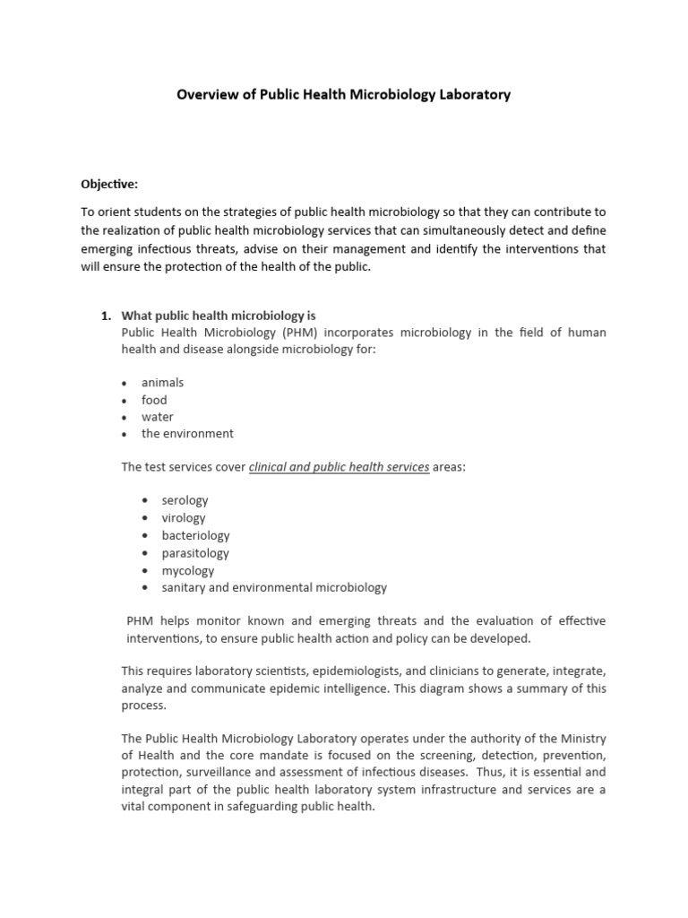 Overview of Public Health Microbiology Laboratory | PDF