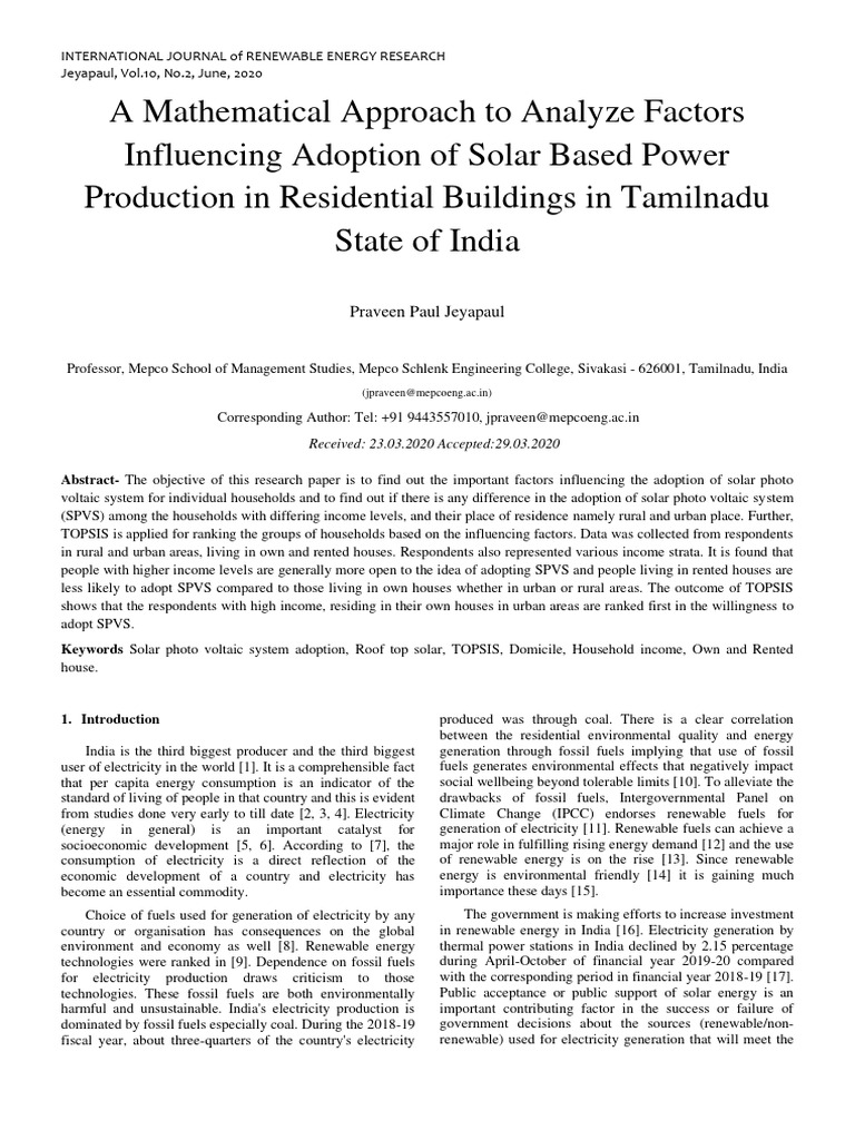 A Mathematical Approach To Analyze Factors Influencing Adoption of ...