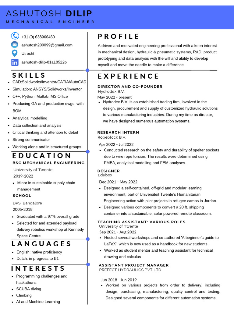 CV Motivation Portfolio - Ashutosh Dilip | PDF