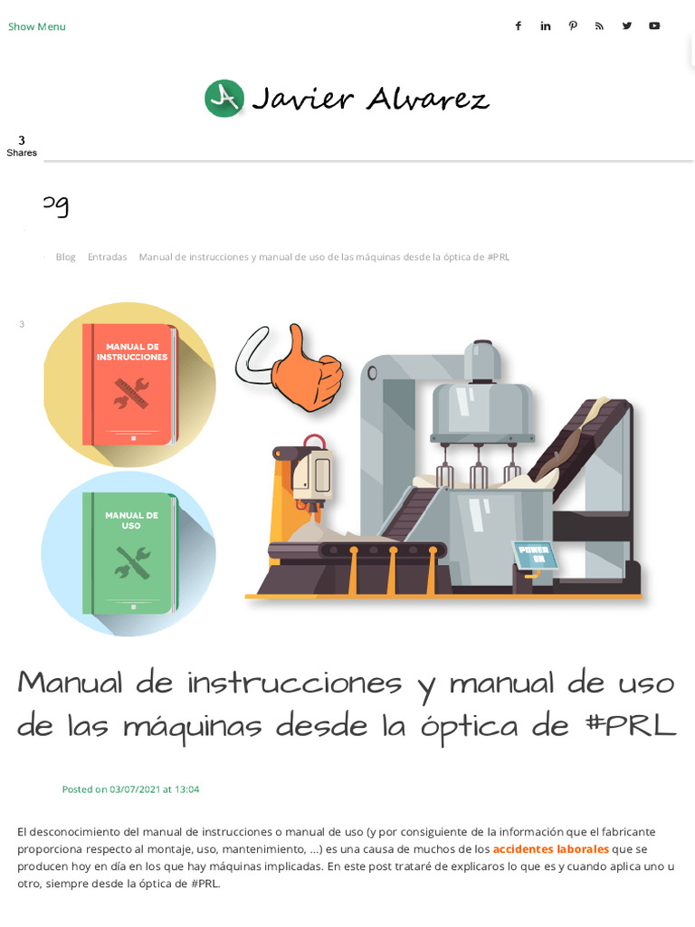 Social Media & Prevención de Riesgos Laborales 2.0 Manual de Instrucciones de Las Máquinas Desde ...