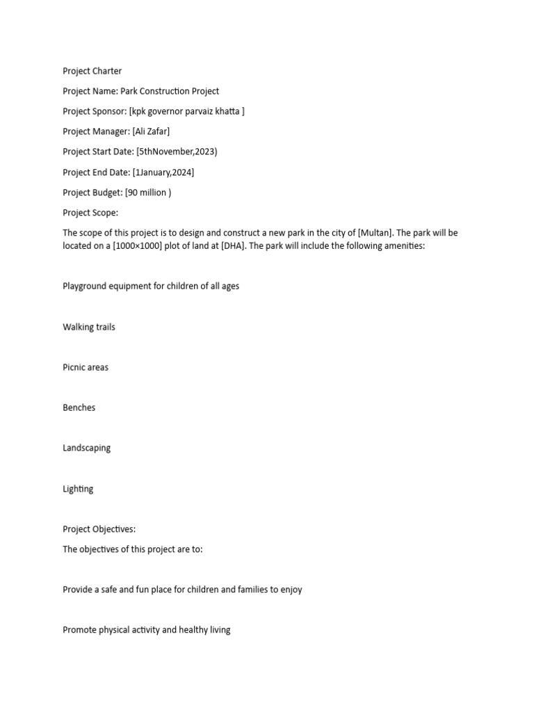 201608,201625,201646 BBA 7A Project Charter Assignment | PDF