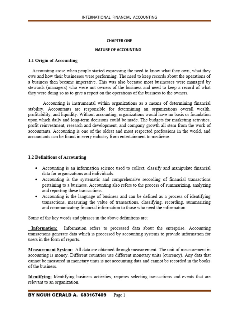 Introduction to Accounting | PDF