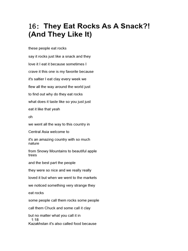 Why People Eat Rocks in Kazakhstan | PDF | Language Arts & Discipline ...