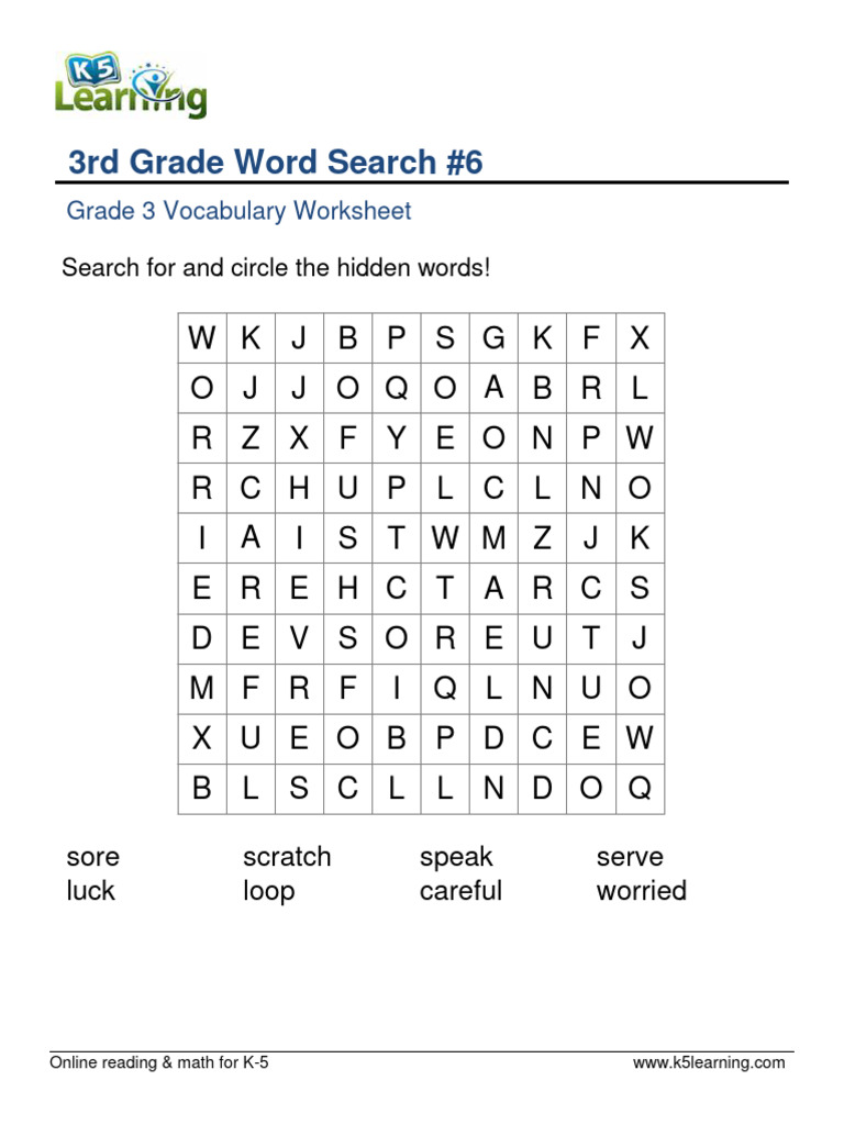 3rd-grade-word-search-6 | PDF