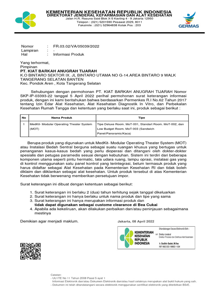 Informasi Produk MedKit MOT | PDF | Bisnis | Pengelolaan Keuangan & Uang