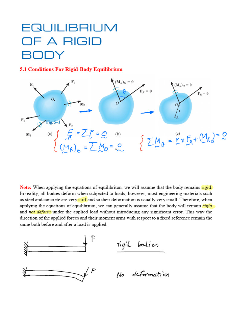 Rigid Body Equilibrium and Analysis | PDF | Force | Euclidean Vector