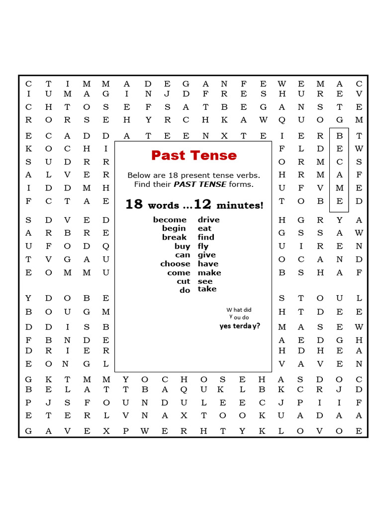 Simple Past Cross | PDF