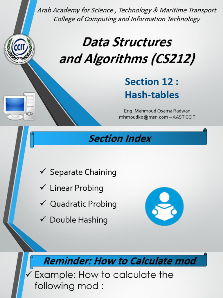Hash Tables: Probing Techniques Explained | PDF | Mathematical Logic | Computing