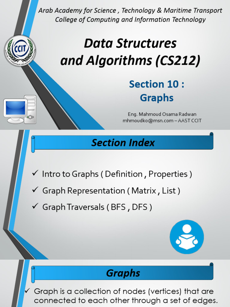 CS212 Sep2016 10 Graphs | PDF | Algorithms | Graph Theory