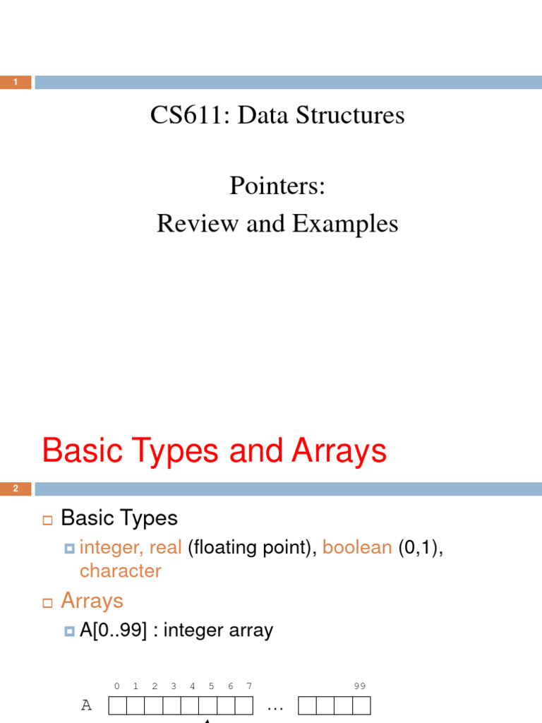 CS611 - L02 - Pointers - Review and Examples - Saleh | PDF | Data Type | Pointer (Computer ...