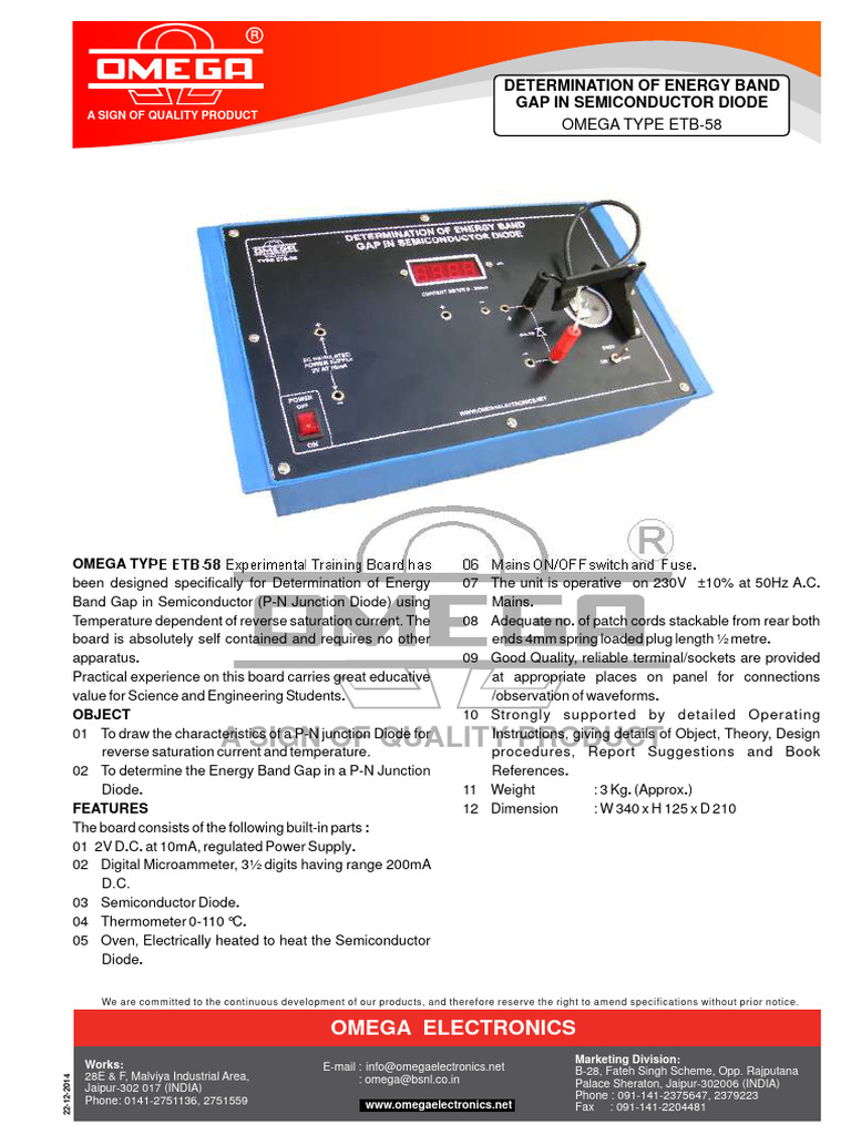 Omega Etb 058 | PDF | P–N Junction | Diode