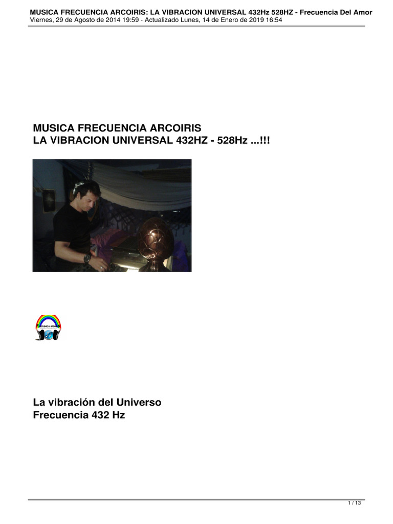 musica-frecuencia-arcoiris-la-vibracion-universal-432-hz-528-hz-frecuencia-del-amor- | PDF ...