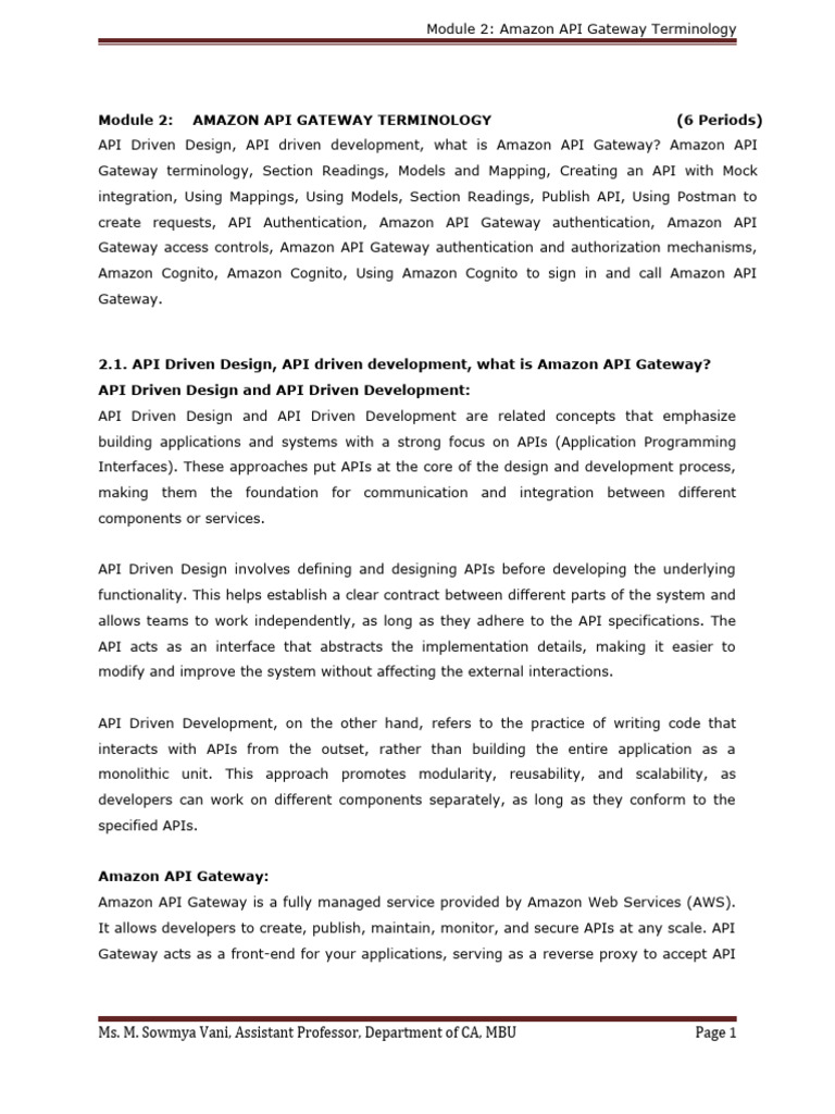 Mad With Nodejs Module 2 Amazon Api Gateway Terminology Pdf Amazon Web Services Authentication