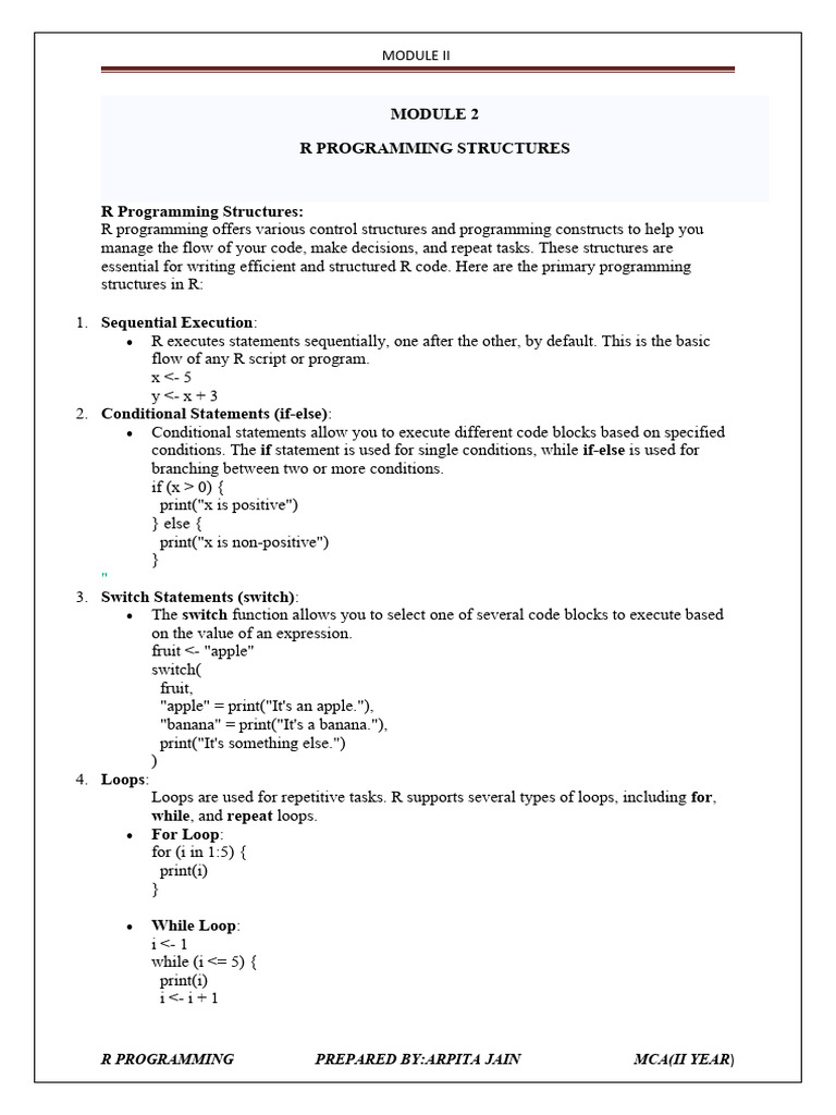 R Module-2 | PDF | Control Flow | Computer Programming