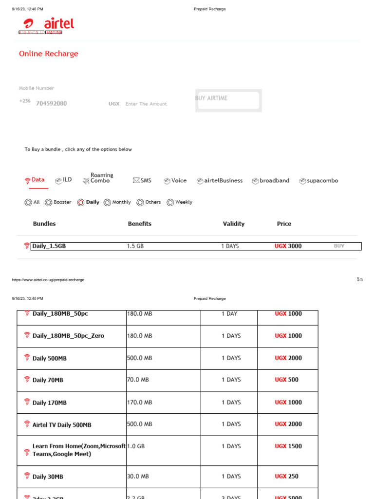 Daily Data Bundles | PDF