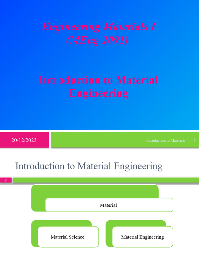 ch1 Material I Introduction | PDF | Technology & Engineering